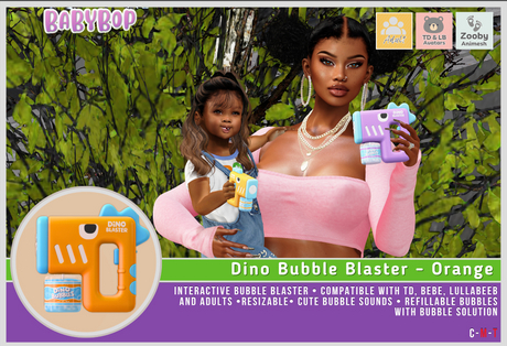 Second Life Marketplace - ::bb: Dino Bubble Blaster - Orange